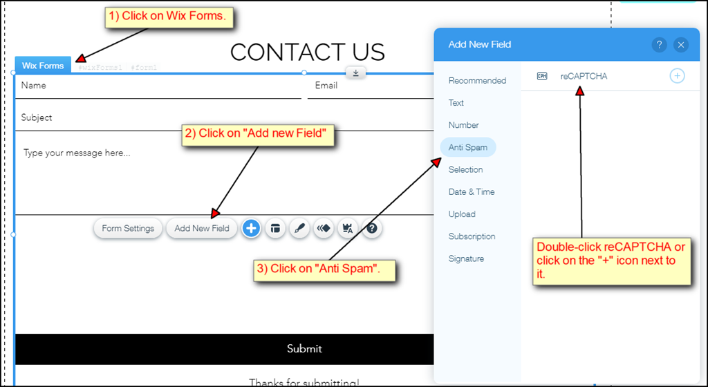 How To Add ReCAPTCHA To Wix Contact Form
